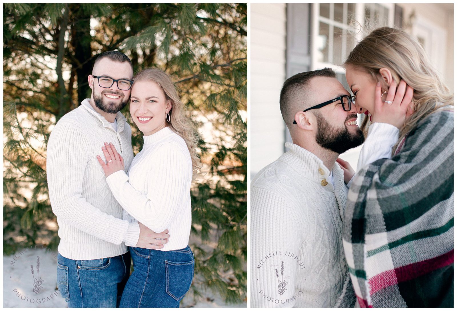Hailey + Geoff | Winter Engagement Session in Michigan - Michelle ...