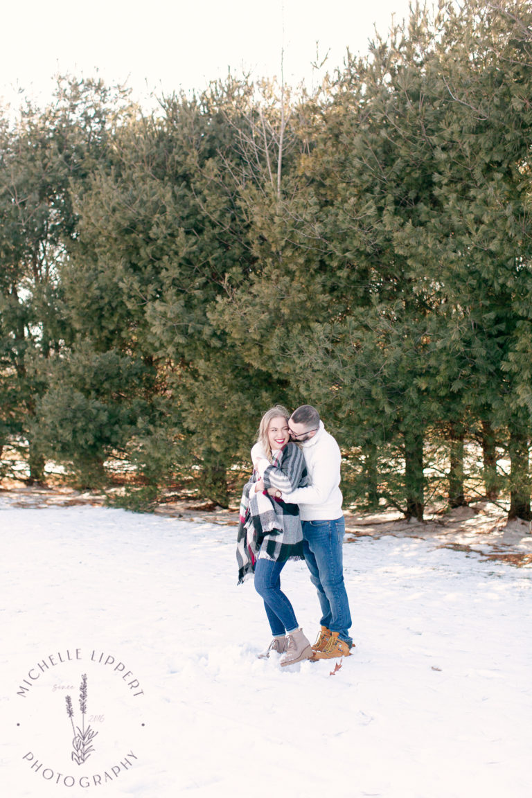 Hailey + Geoff | Winter Engagement Session in Michigan - Michelle ...