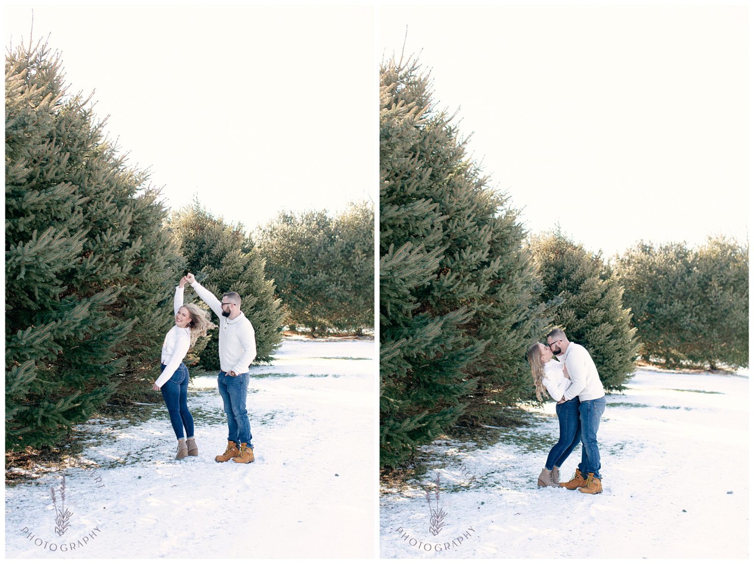 Hailey + Geoff | Winter Engagement Session in Michigan - Michelle ...